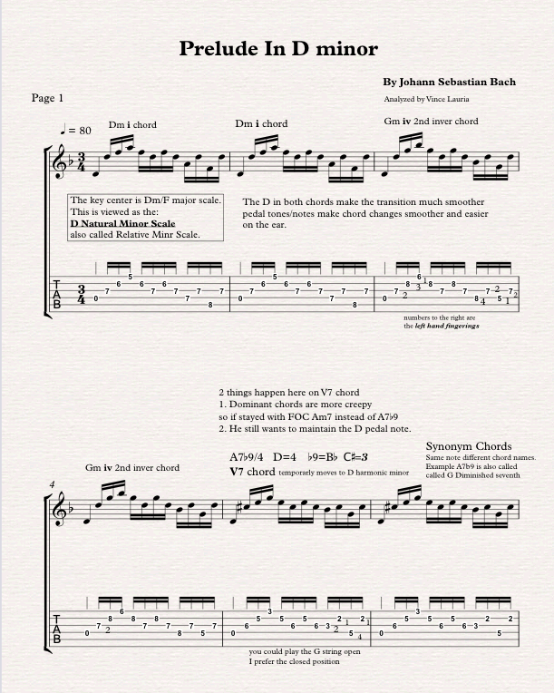 Vince Lauria Music » Analyzation of Johann Sebastian Bach’s “Prelude in ...